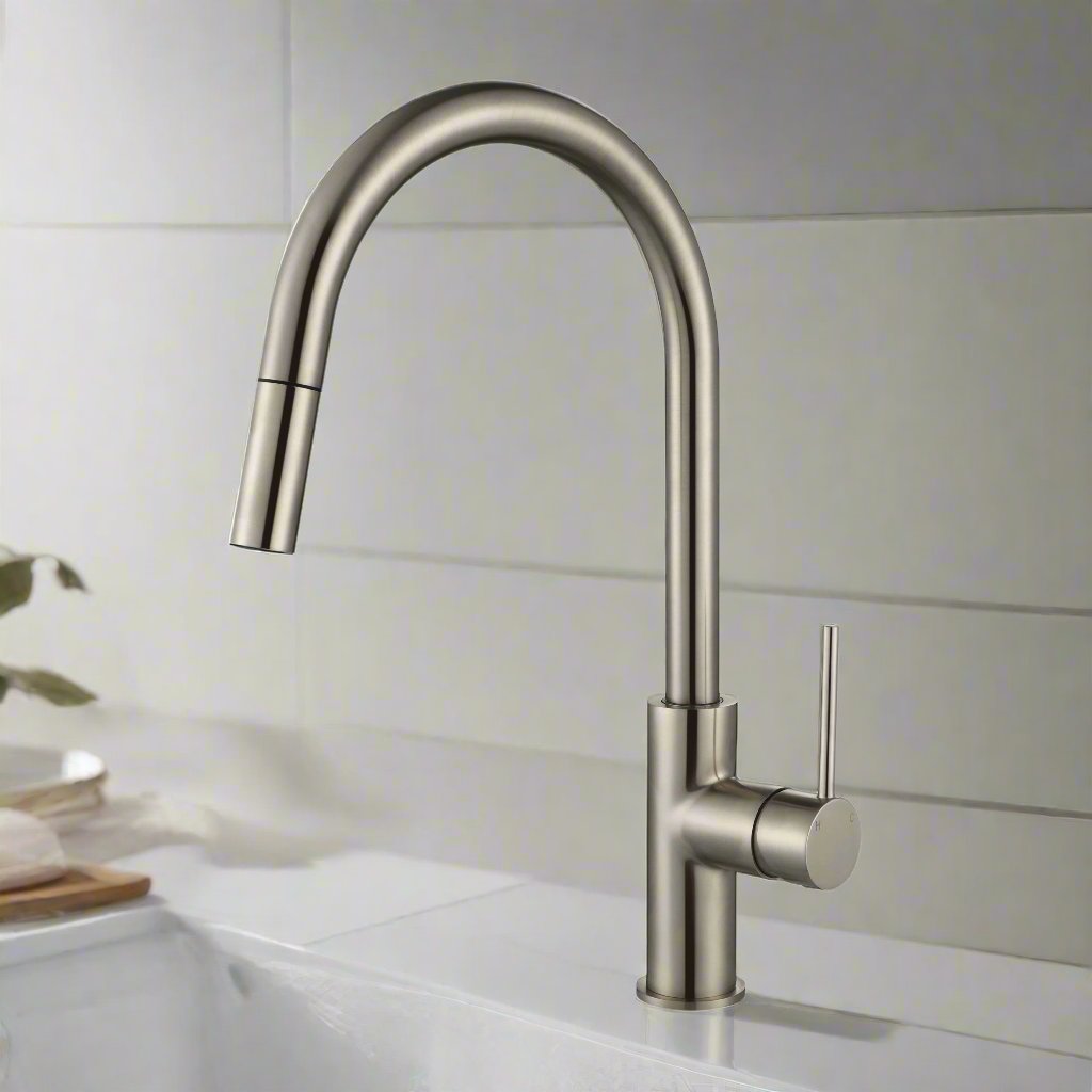 Essence Brushed Nickel Pull-out Kitchen/Laundry Mixer : EBN-70P | Tigar ...